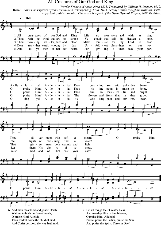 Open Hymnal Project: All Creatures of Our God and King Open Hymnal Project: All Creatures of Our God and King