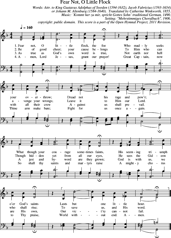 Open Hymnal Project: Fear Not, O Little Flock Open Hymnal Project: Fear Not, O Little Flock