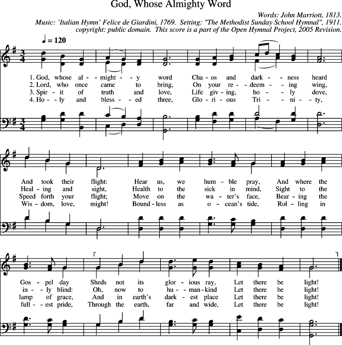 Open Hymnal Project: God, Whose Almighty Word Open Hymnal Project: God, Whose Almighty Word